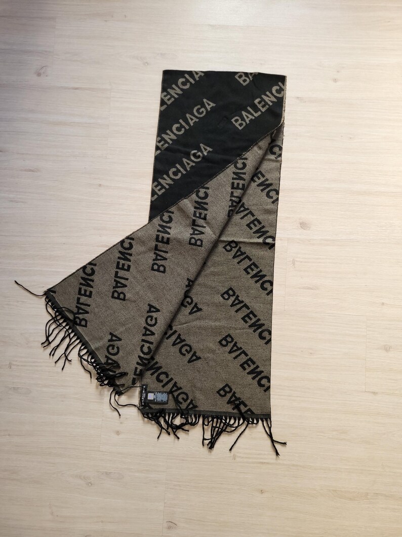 Balenciaga Vintage Authentic Gray Scarf,cotton,perfect Condition Wraps ...