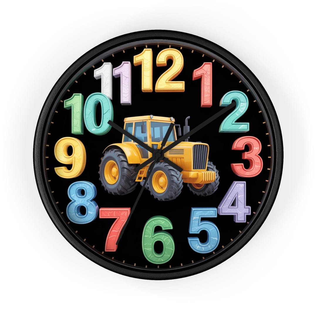 Tractor Wall Clock, Custom Tractor Clock, Funny Design for Kids, 3D ...