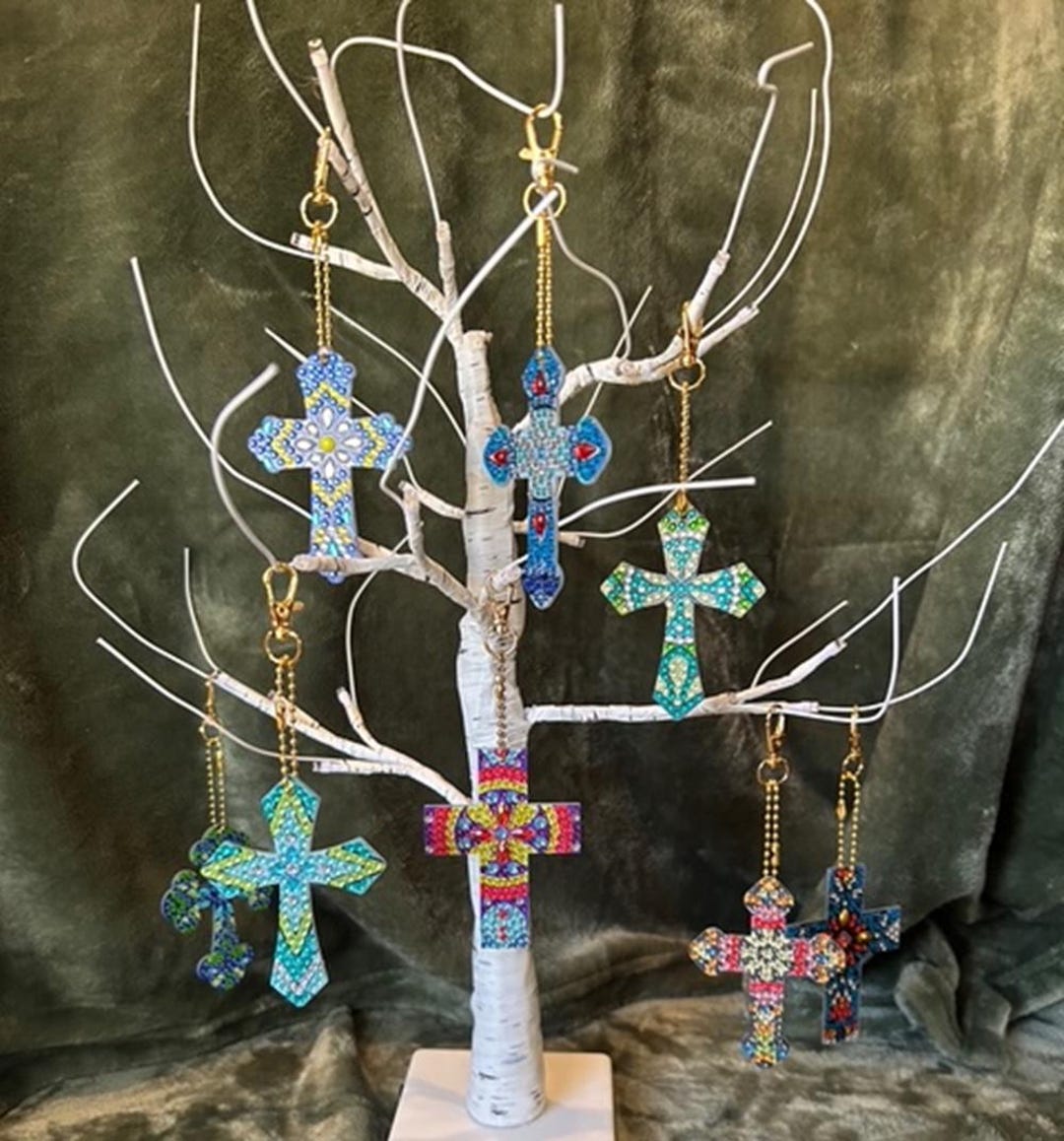 Colorful Cross Keychains-diamond Painting - Etsy