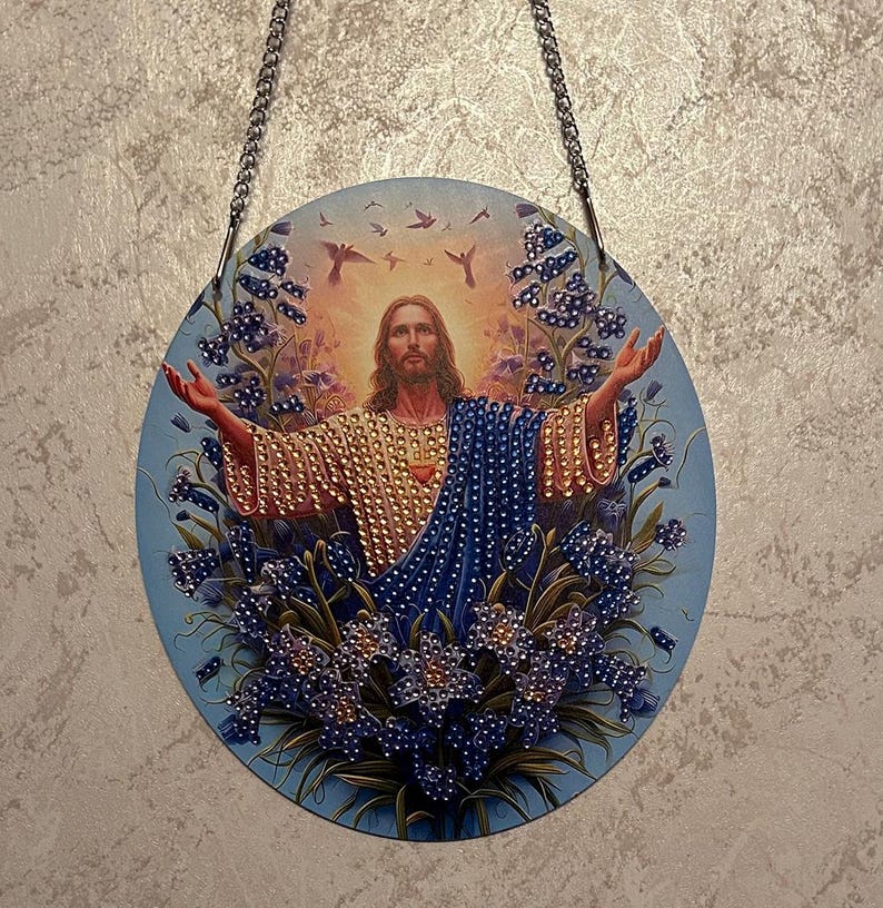 Jesus With Outstretched Arms Hanging Plaque-diamond Painting - Etsy