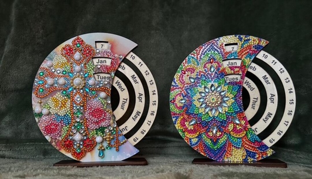 Perpetual Wooden Calendars-diamond Painting - Etsy