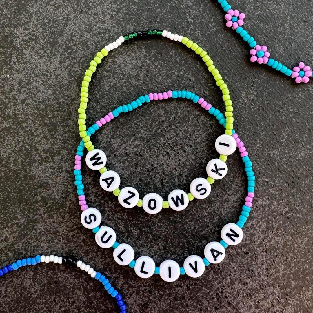 Monsters Inc. Inspired Wazowski and Sullivan Beaded Bracelets - Etsy