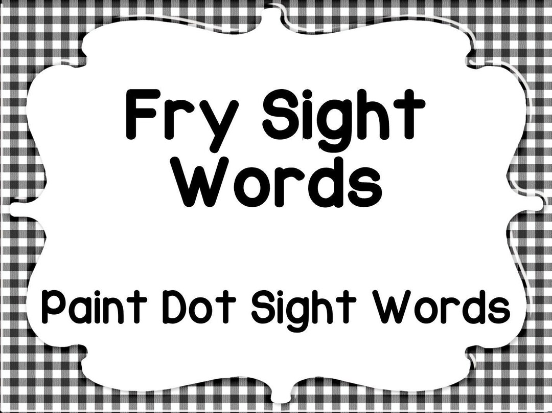 Paint Dot Sight Words - 1st 100 Fry Words - Etsy