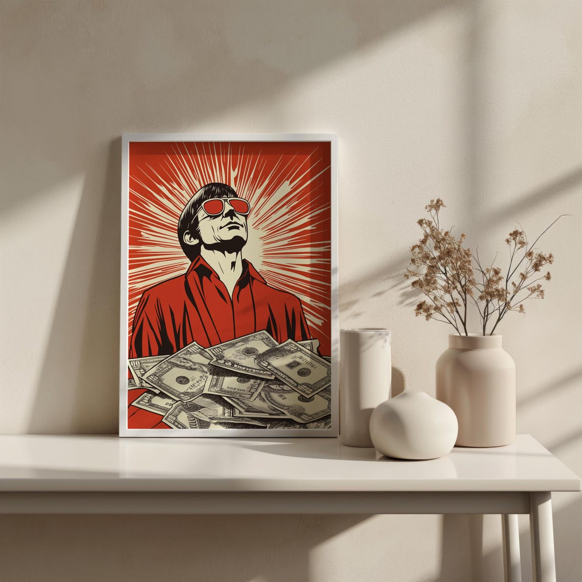 Money Success Wall Art | Retro Pop Art Style Canvas Print ...