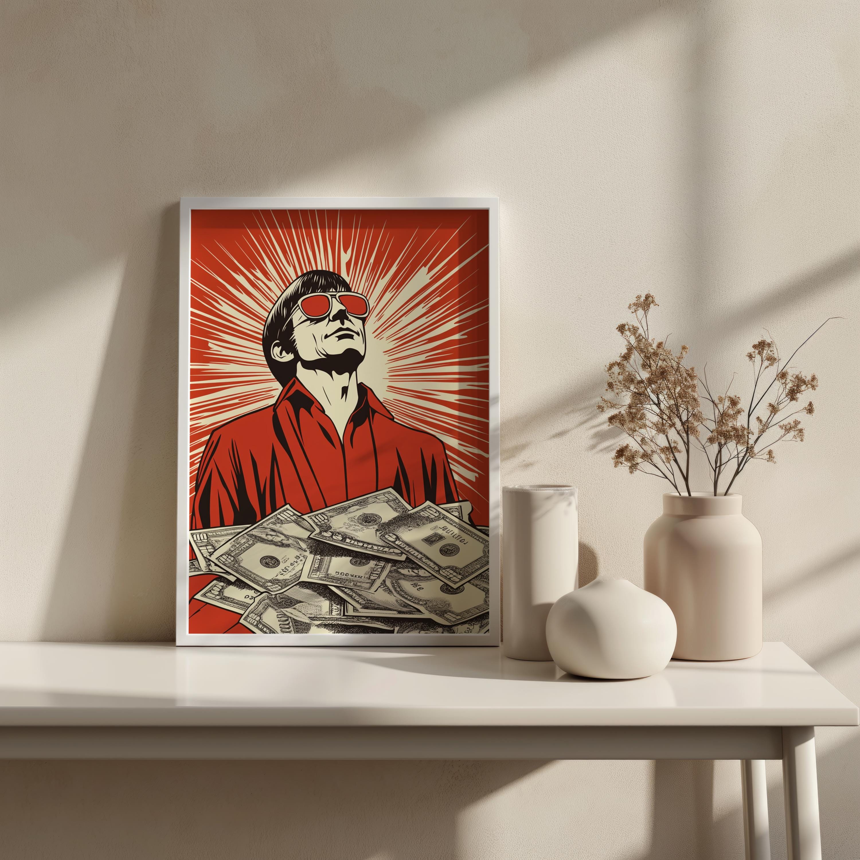 Money Success Wall Art | Retro Pop Art Style Canvas Print ...