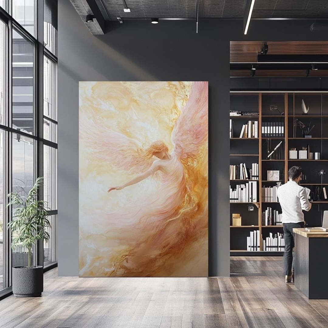 Quadro de Anjo em Tela | Pintura Celestial em Tela | Arte Cristã para ...