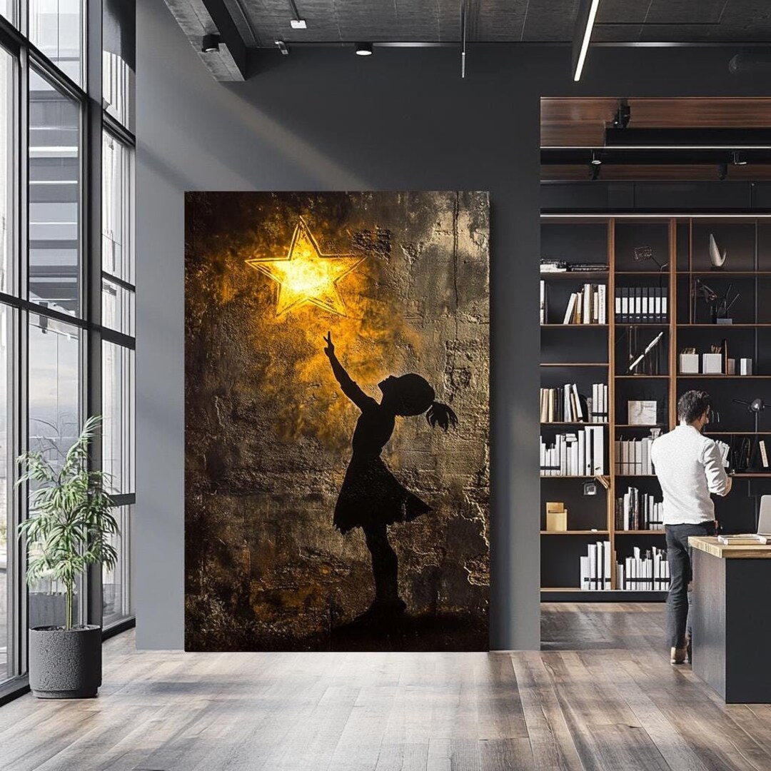 Reaching for the Star Wall Art Banksy-inspired Silhouette Artwork ...