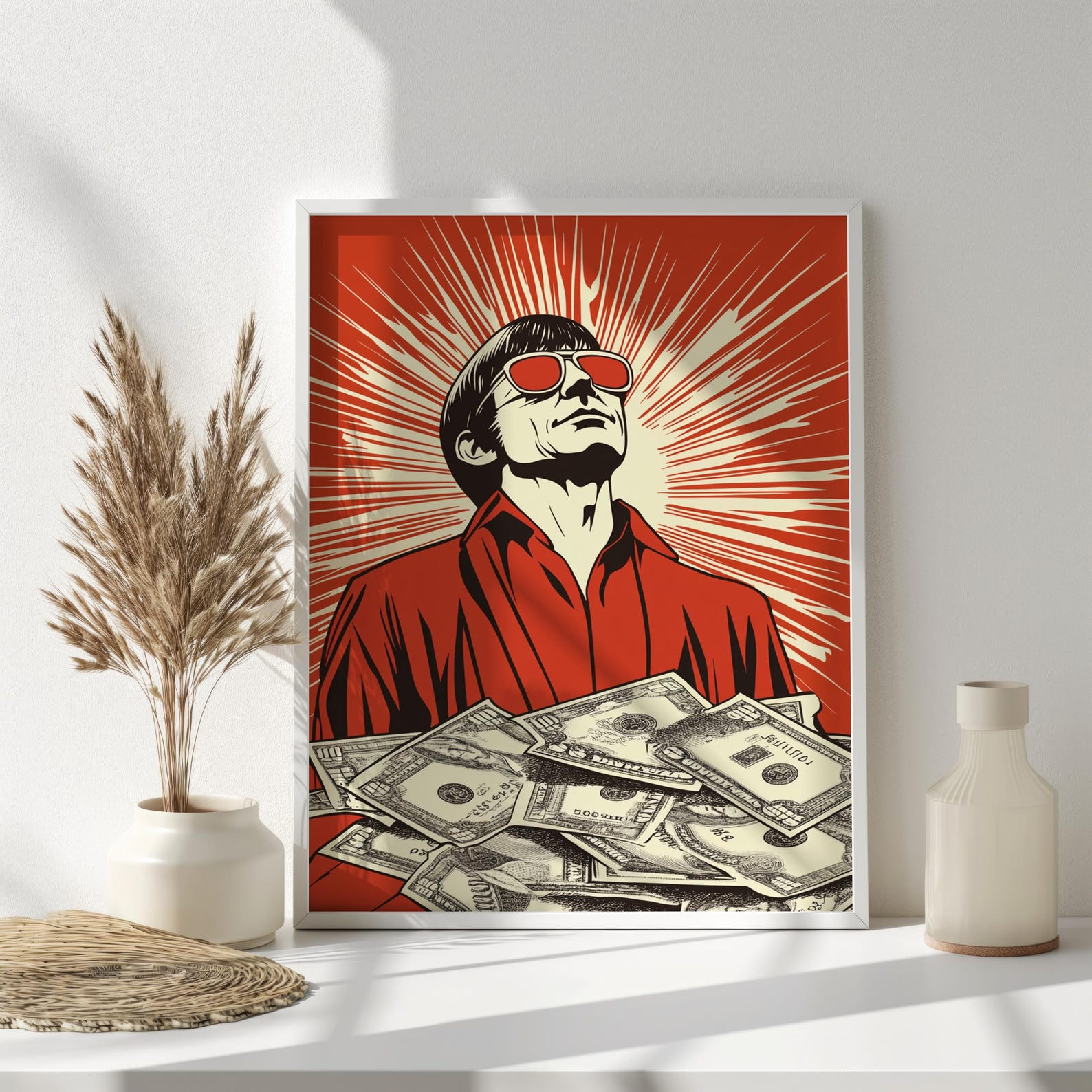 Money Success Wall Art | Retro Pop Art Style Canvas Print ...