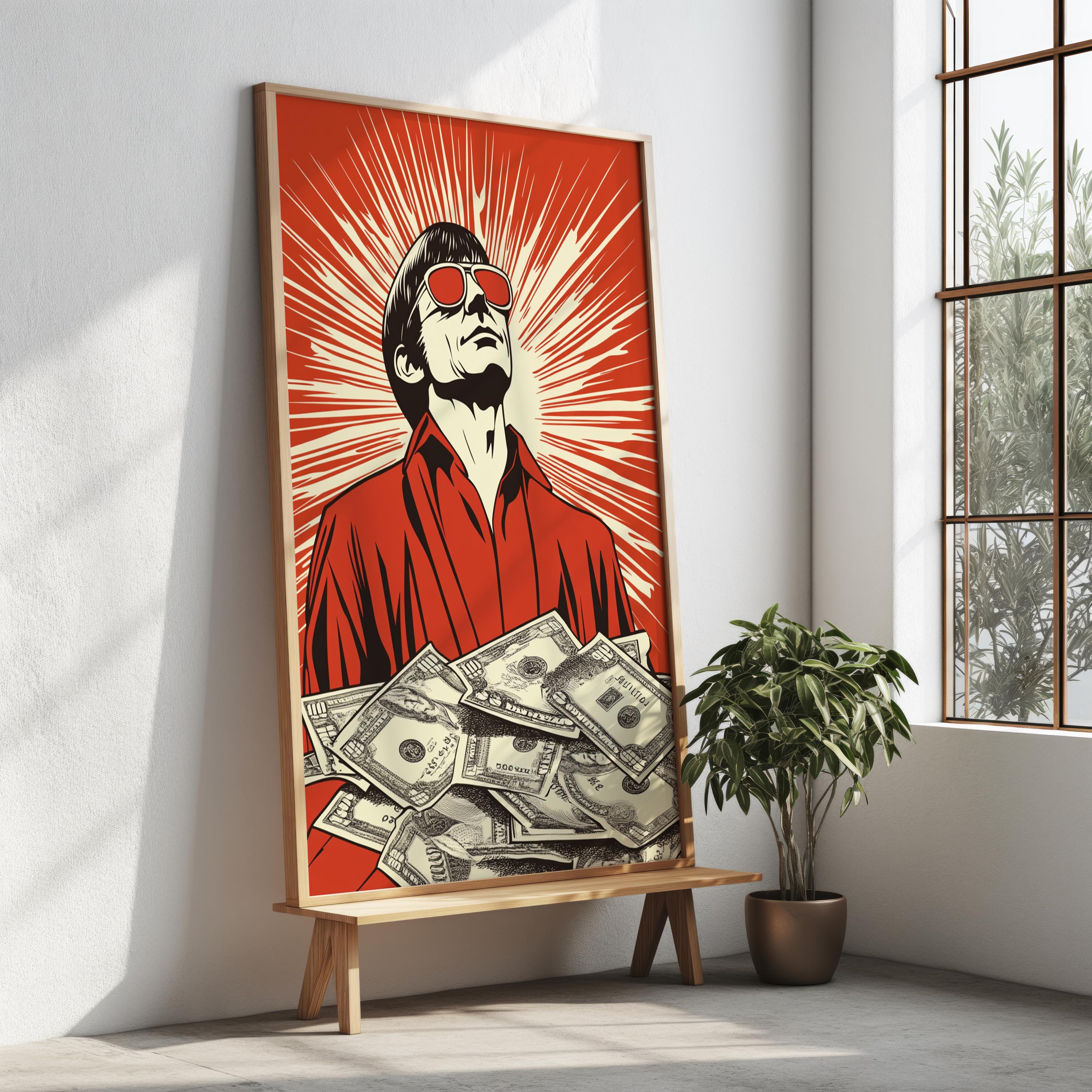 Money Success Wall Art | Retro Pop Art Style Canvas Print ...
