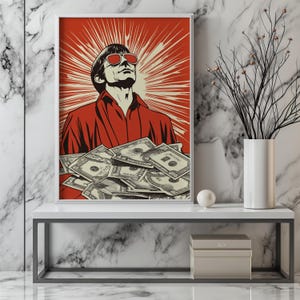 Money Success Wall Art | Retro Pop Art Style Canvas Print ...