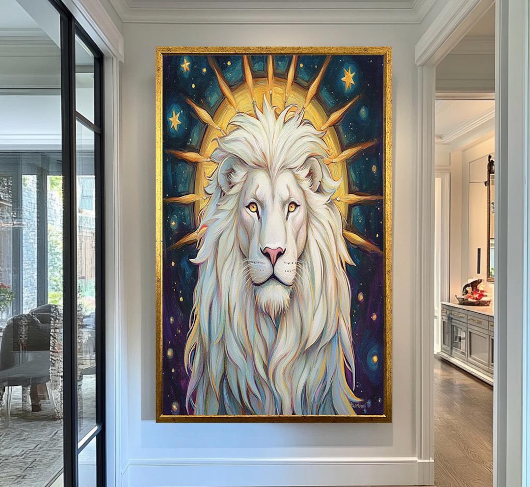 Lion of Judah Wall Art | Religious Canvas | Celestial Christian Canvas ...