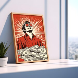 Money Success Wall Art | Retro Pop Art Style Canvas Print ...