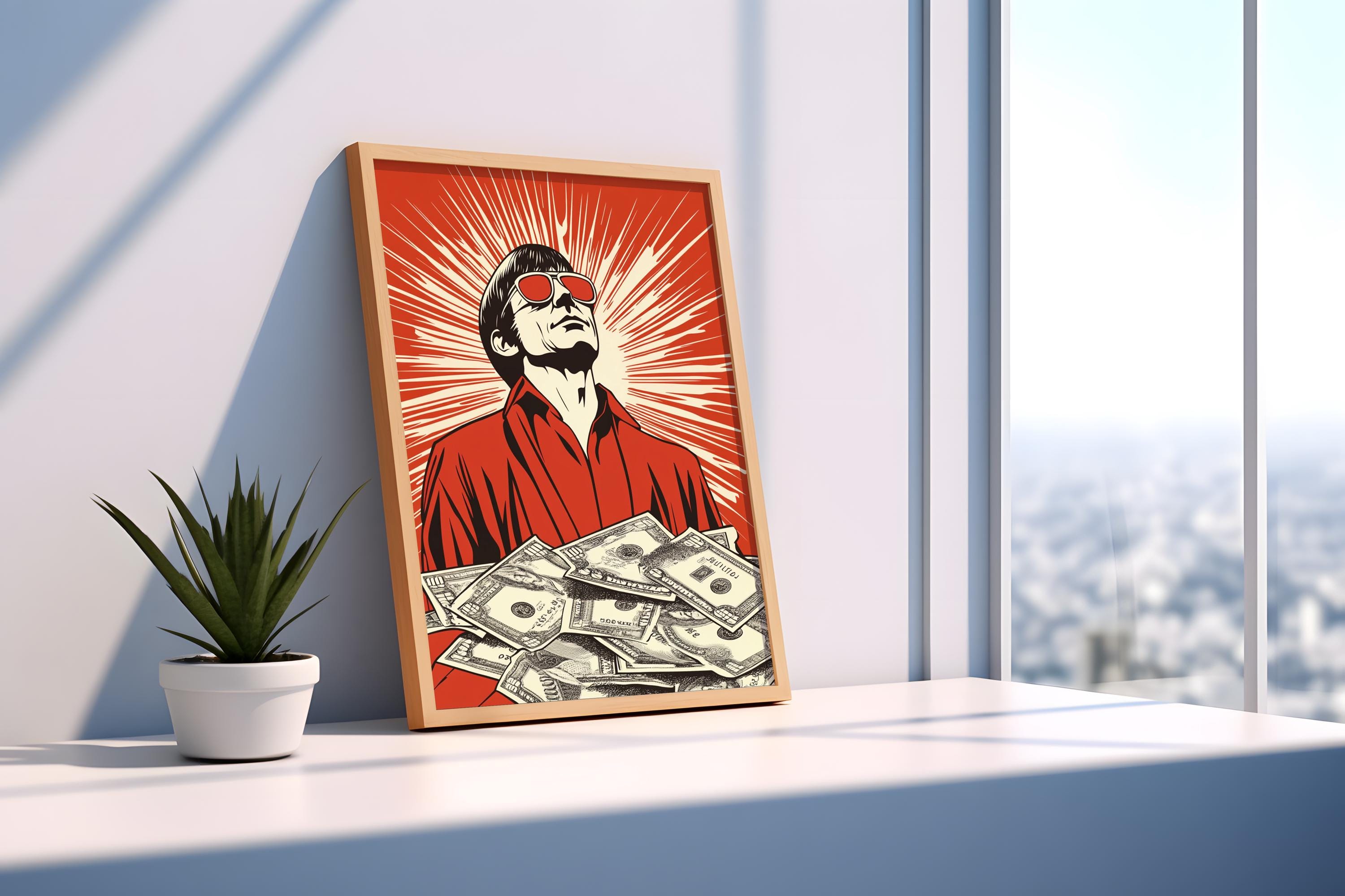 Money Success Wall Art | Retro Pop Art Style Canvas Print ...
