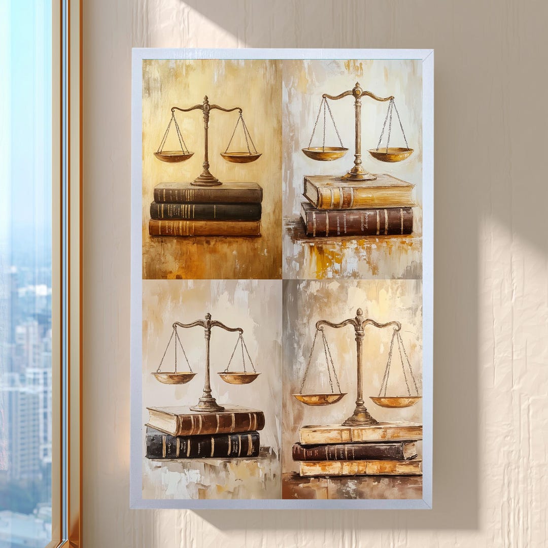 Scales of Justice Canvas Print | Vintage Law Office Wall Art - Etsy
