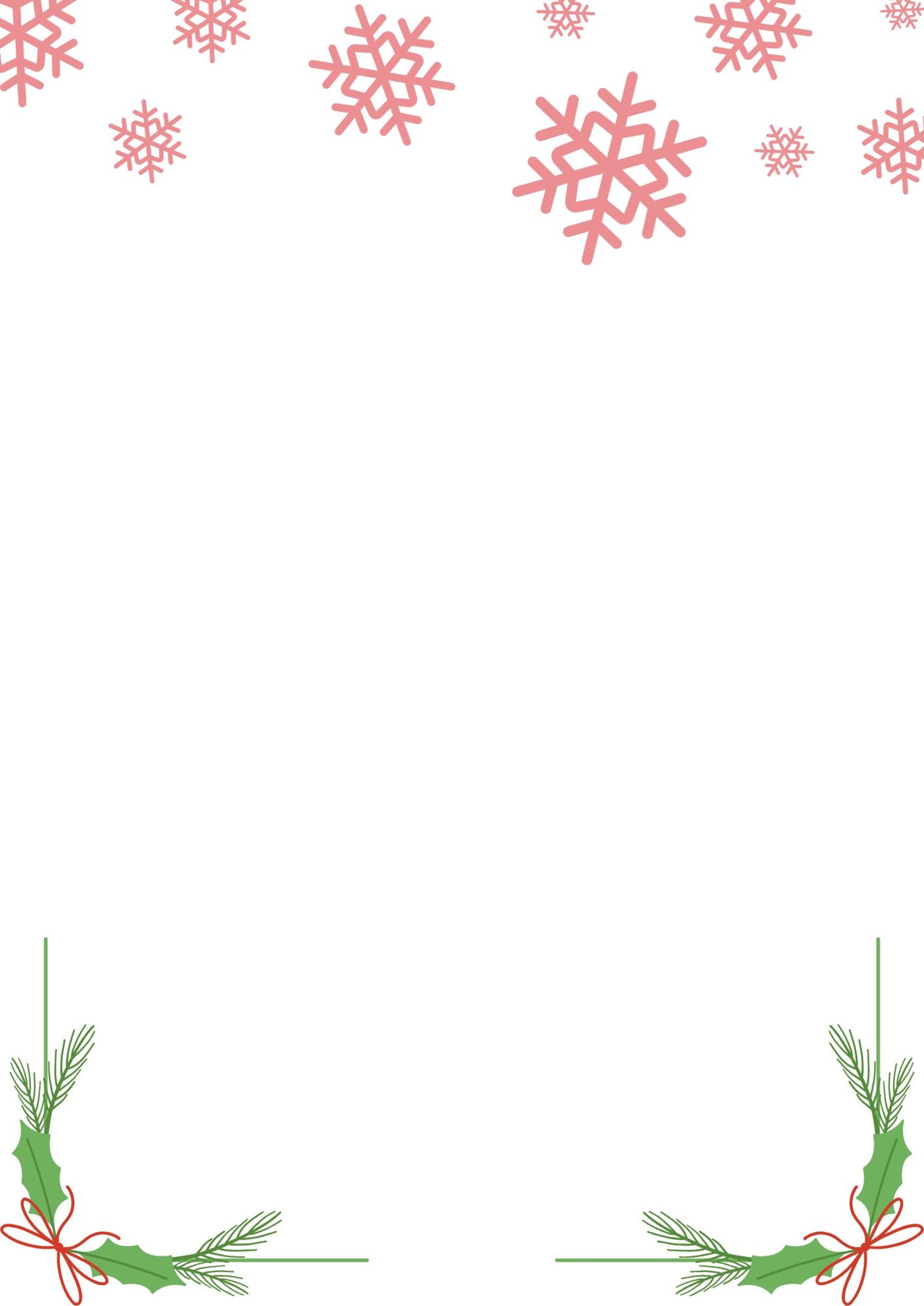 A4 Unlined Printable Paper, Christmas Stationary, Christmas Letter ...