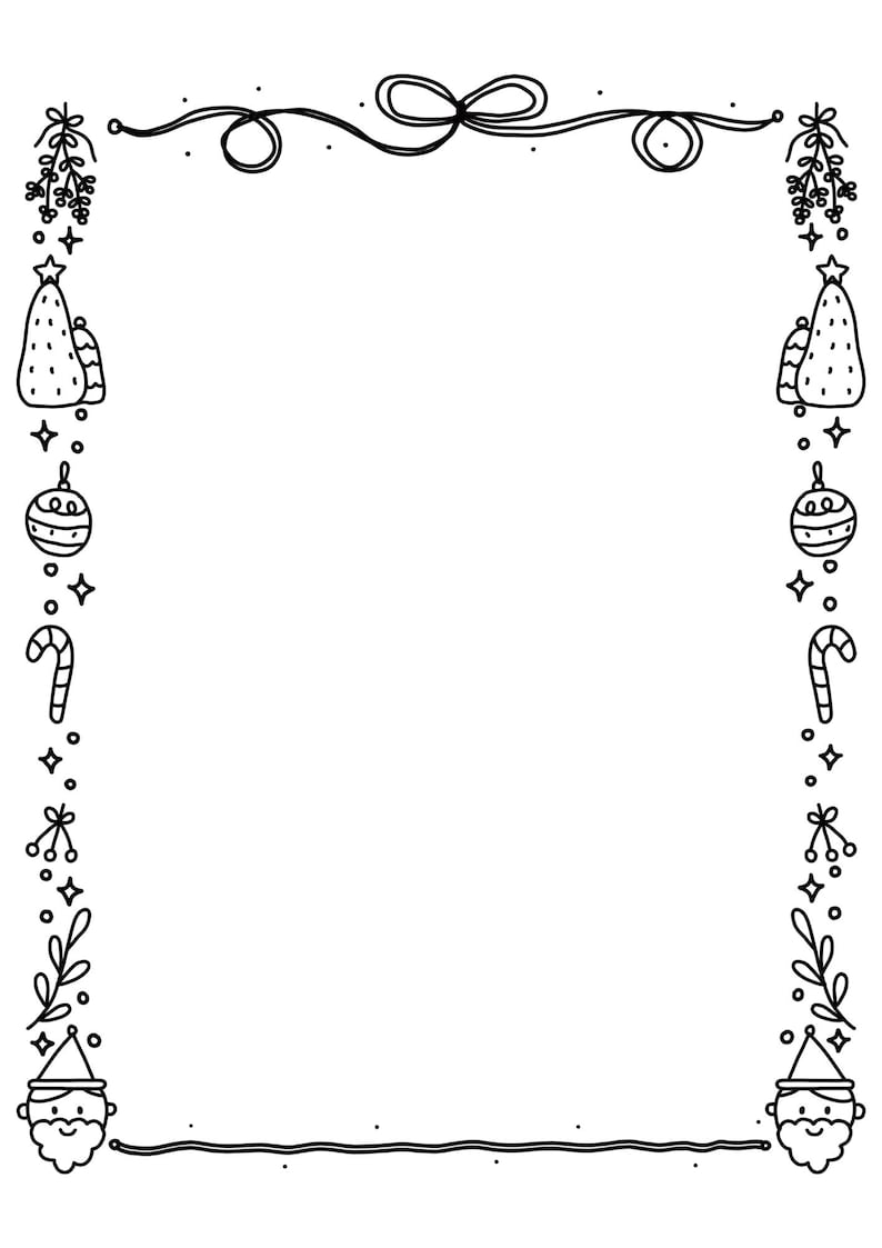 A4 Unlined Printable Paper, Christmas Stationary, Christmas Letter ...