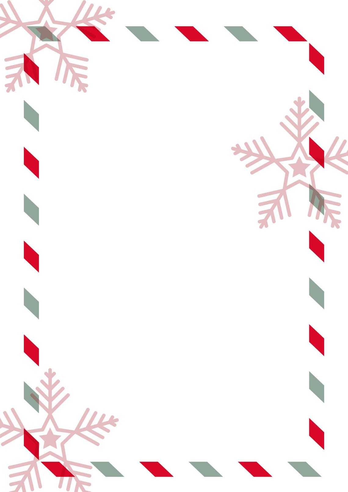 A4 Unlined Printable Paper, Christmas Stationary, Christmas Letter ...