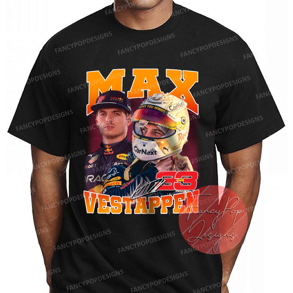 Vintage Max Verstappen 33 Shirt, Max Verstappen Signature Formula 1 ...