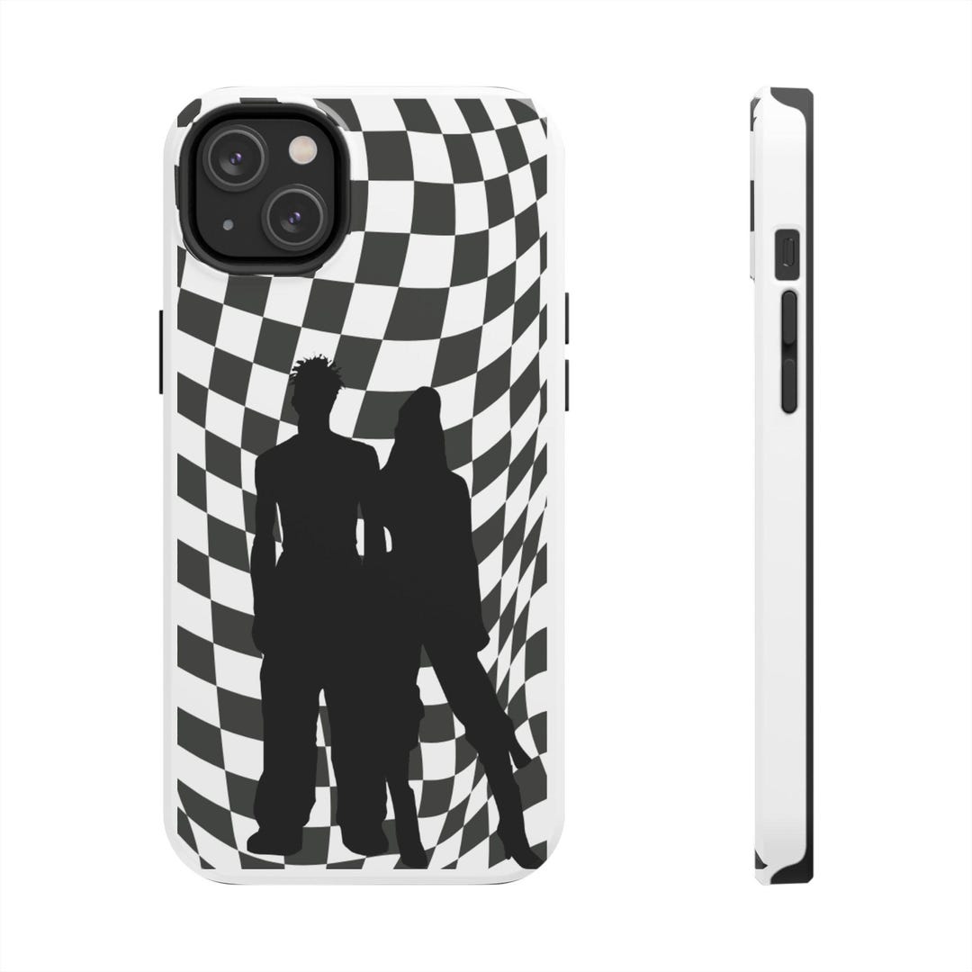 Checkerboard Optical Illusion Tough Phone Cases, Trippy Silhouette ...