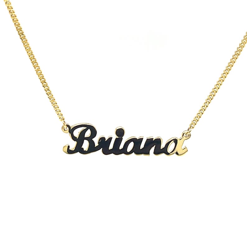 Briana in 14K Gold in Cursive Micromini - Etsy