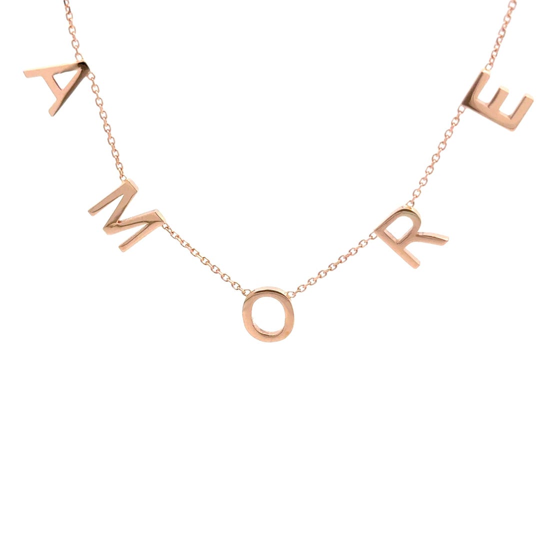 Elegant Amore Letter Necklace - Etsy