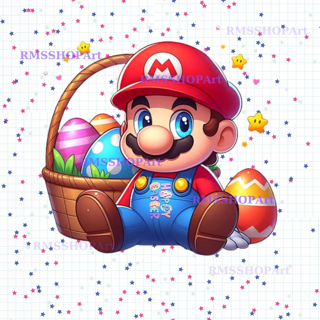 Svg and Png ,super Mario Easter ,peach Princess,bundle,mario Bros Png ...