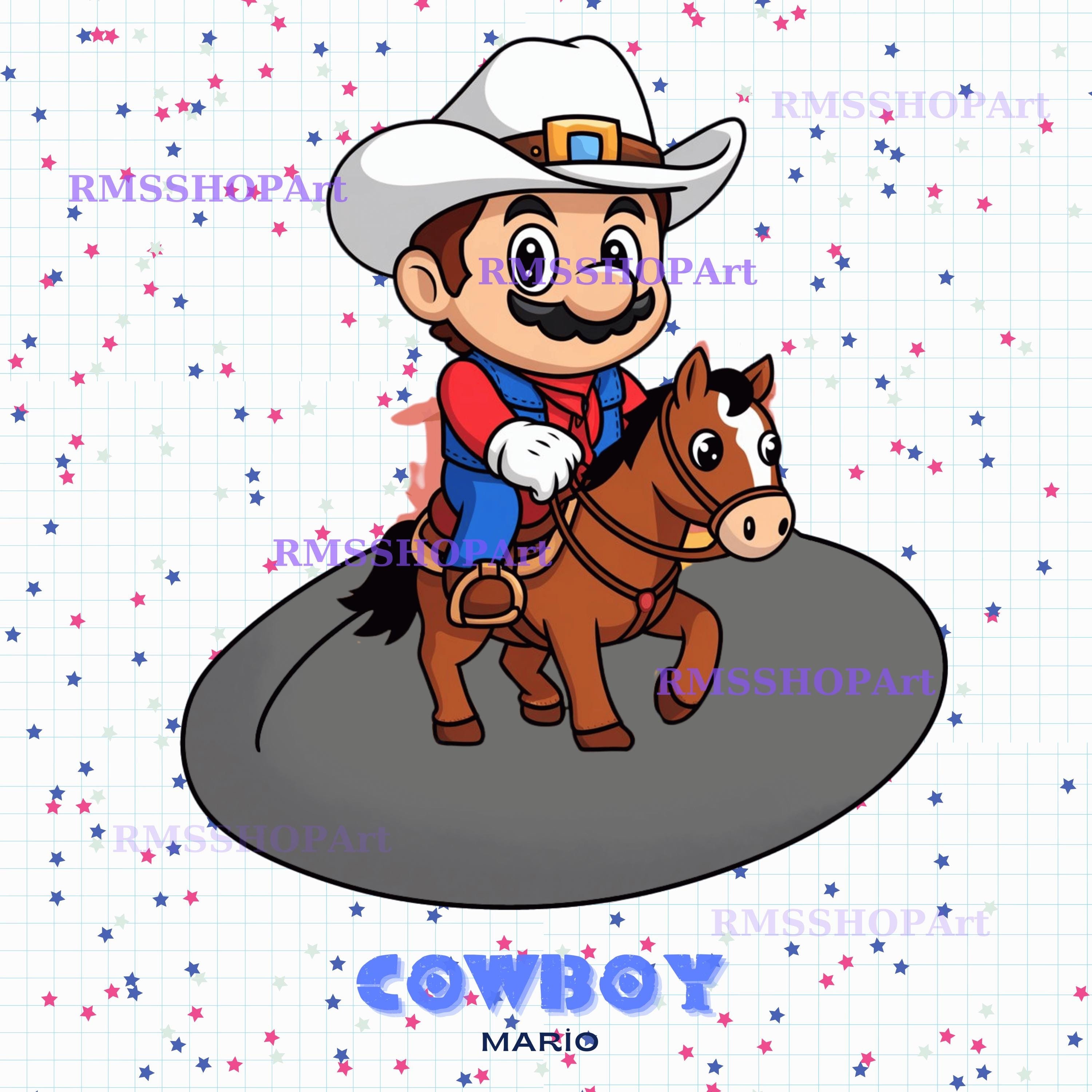 Super Mario Cowboy,svg and Png,svg Cut File,super Mario Png,super Mario ...