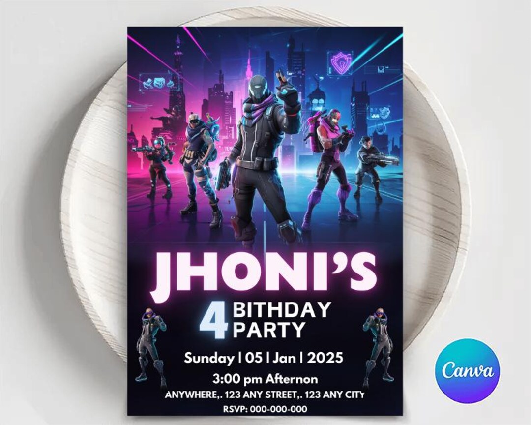 Editable Game Invitation Template , Game Invitation Template , Digital ...