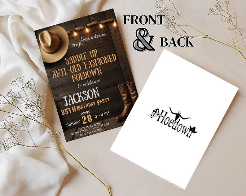 Invitación de cumpleaños de vaquero editable: ¡Prepárate y ponte las ...
