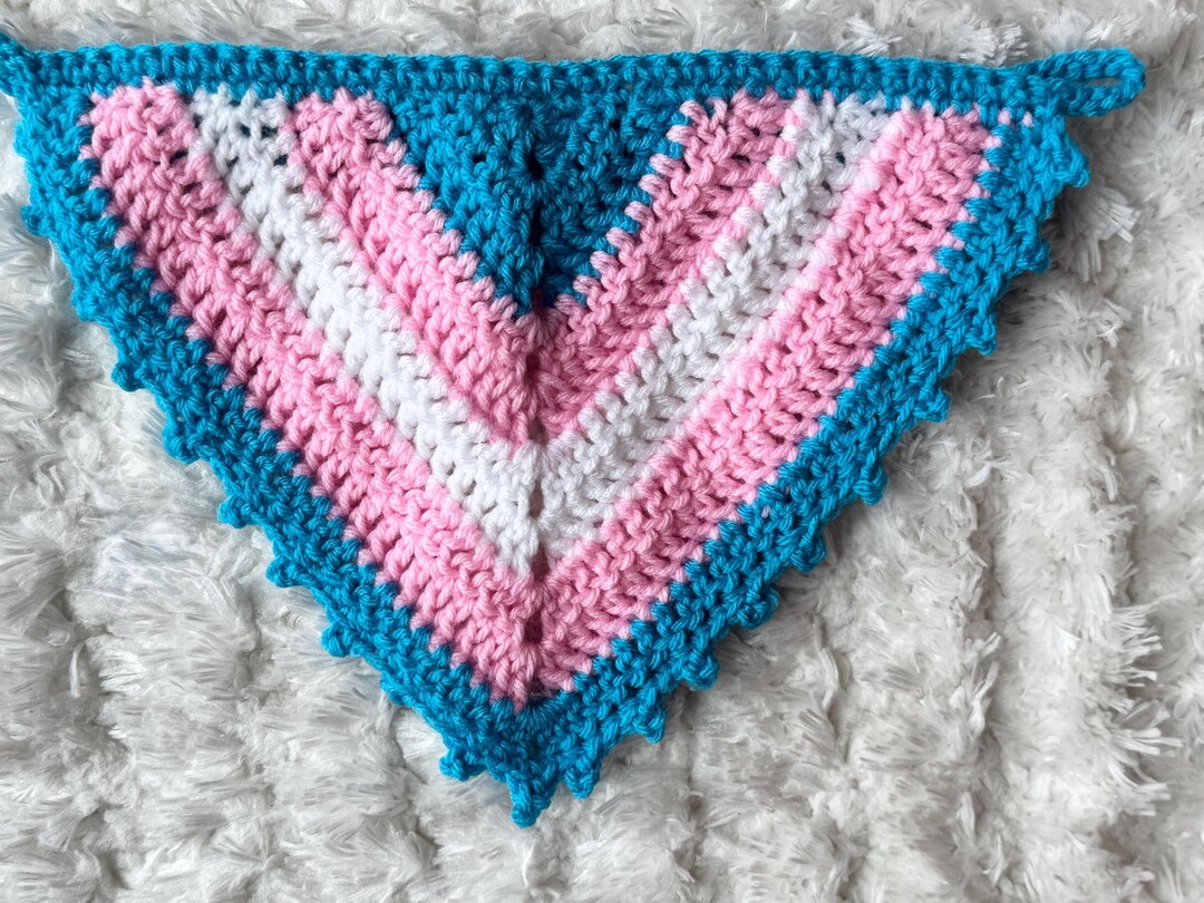 Pride Collection- Crochet Trans Flag Bandana - Etsy