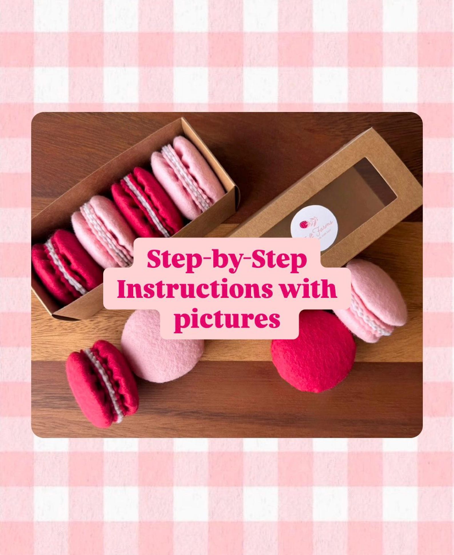 Felt Macaron PDF Pattern, Step by Step With Pictures, Felt Food, DIY Craft, Pretend Play, Play ...
