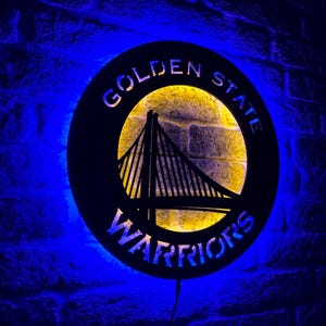 Golden State Warrior Led Sign, Golden State Warrior Wall Art, Golden ...