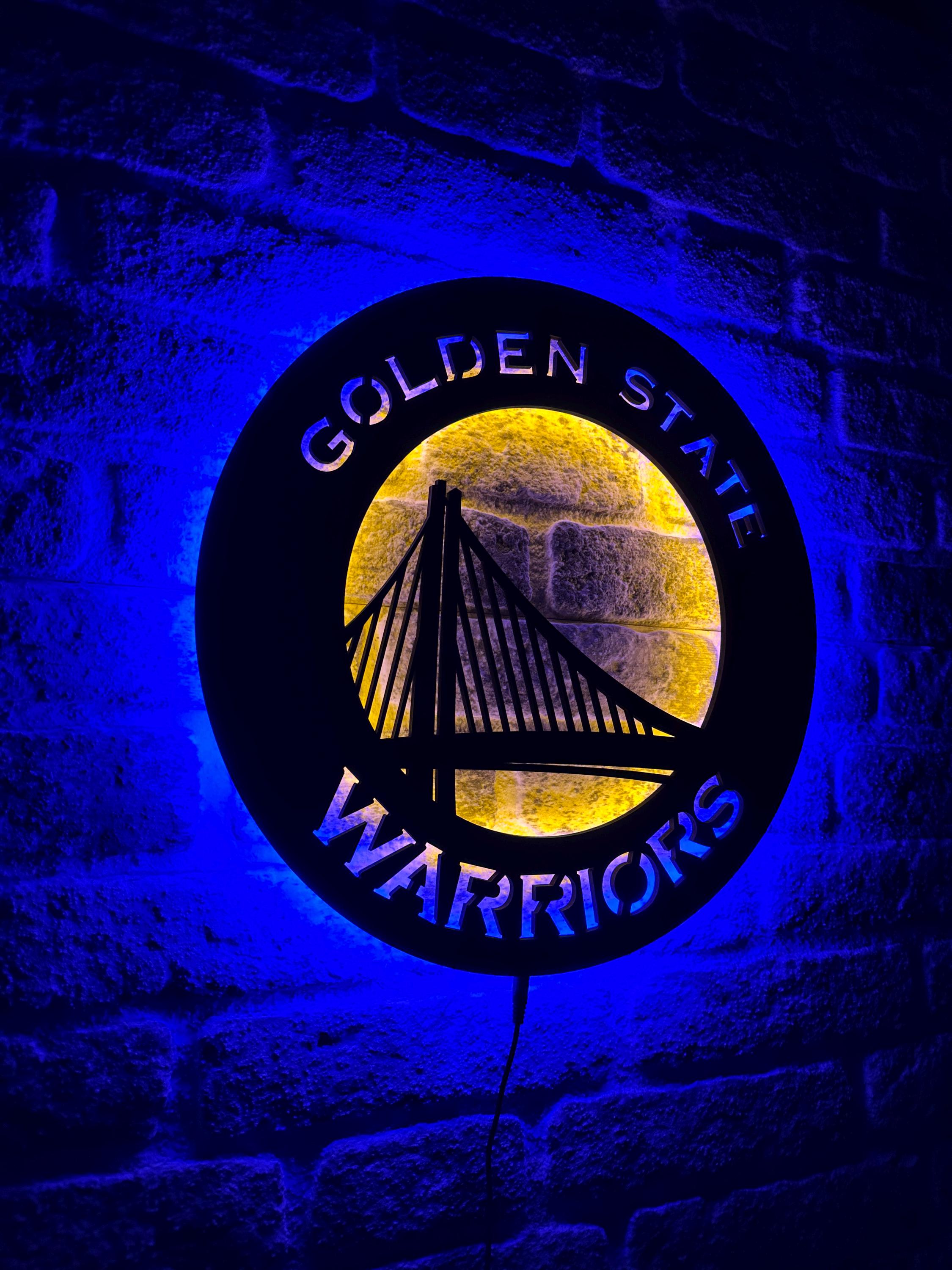 Golden State Warrior Led Sign, Golden State Warrior Wall Art, Golden ...