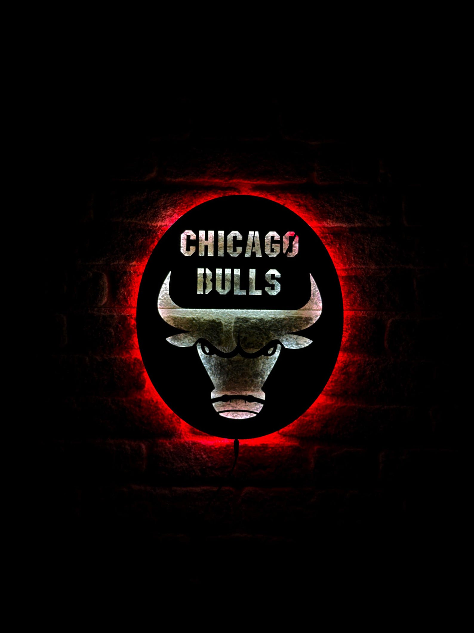Chicago Bulls Led Sign, Wall Art, Chicago Bulls Wall Sign, Chicago ...