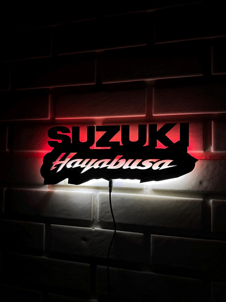Suzuki Hayabusa Led Sign, Suzuki Hayabusa Wall Art, Suzuki Hayabusa ...