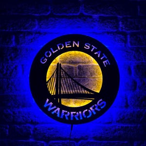 Golden State Warrior Led Sign, Golden State Warrior Wall Art, Golden ...