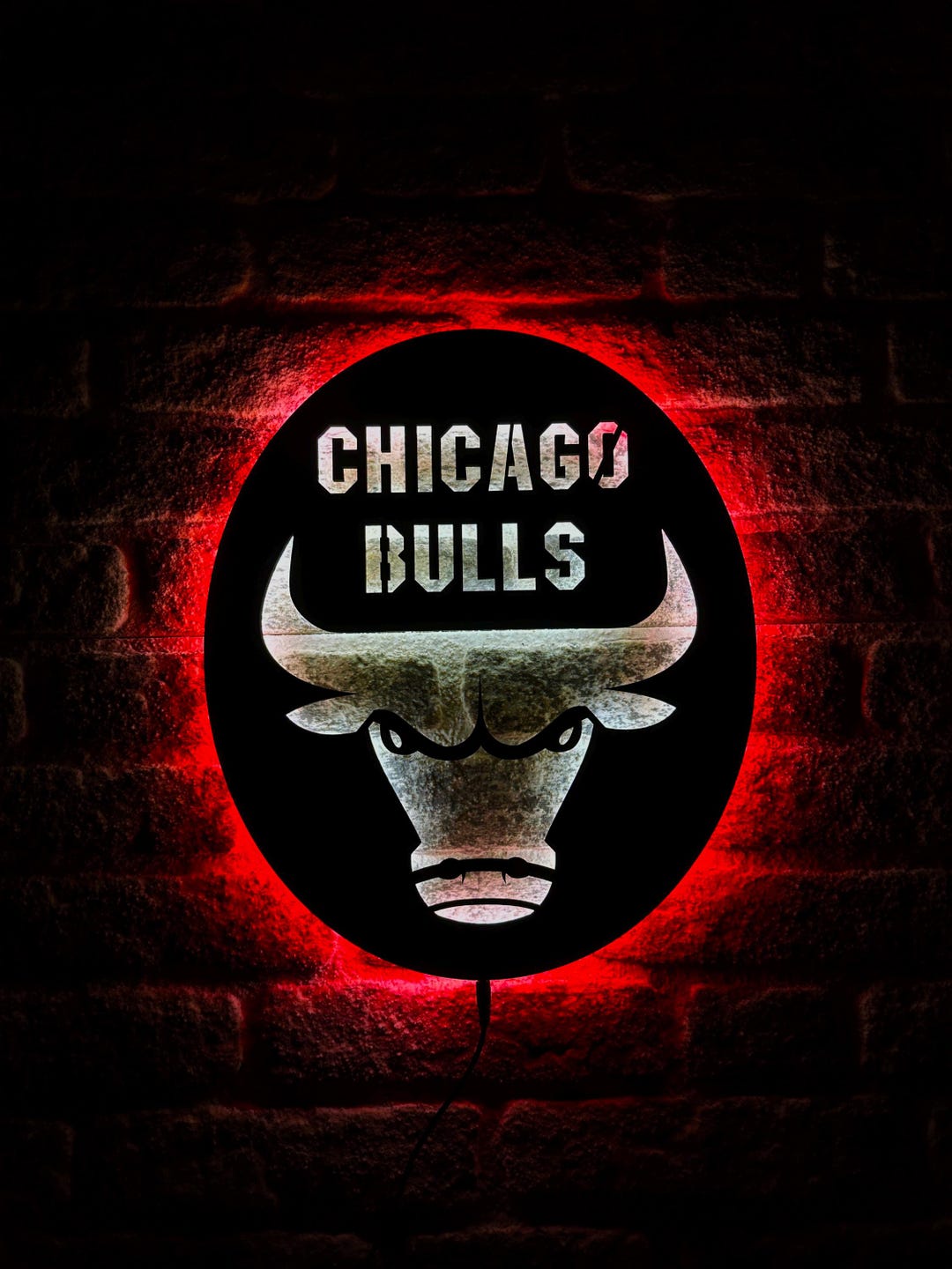 Chicago Bulls Led Sign, Wall Art, Chicago Bulls Wall Sign, Chicago ...