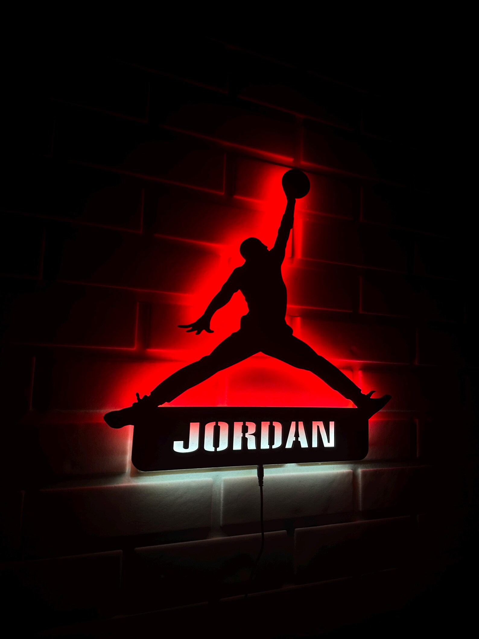 Michael Jordan 'jumpman' Led Sign, Jordan Wall Art, Michael Jordan Wall ...