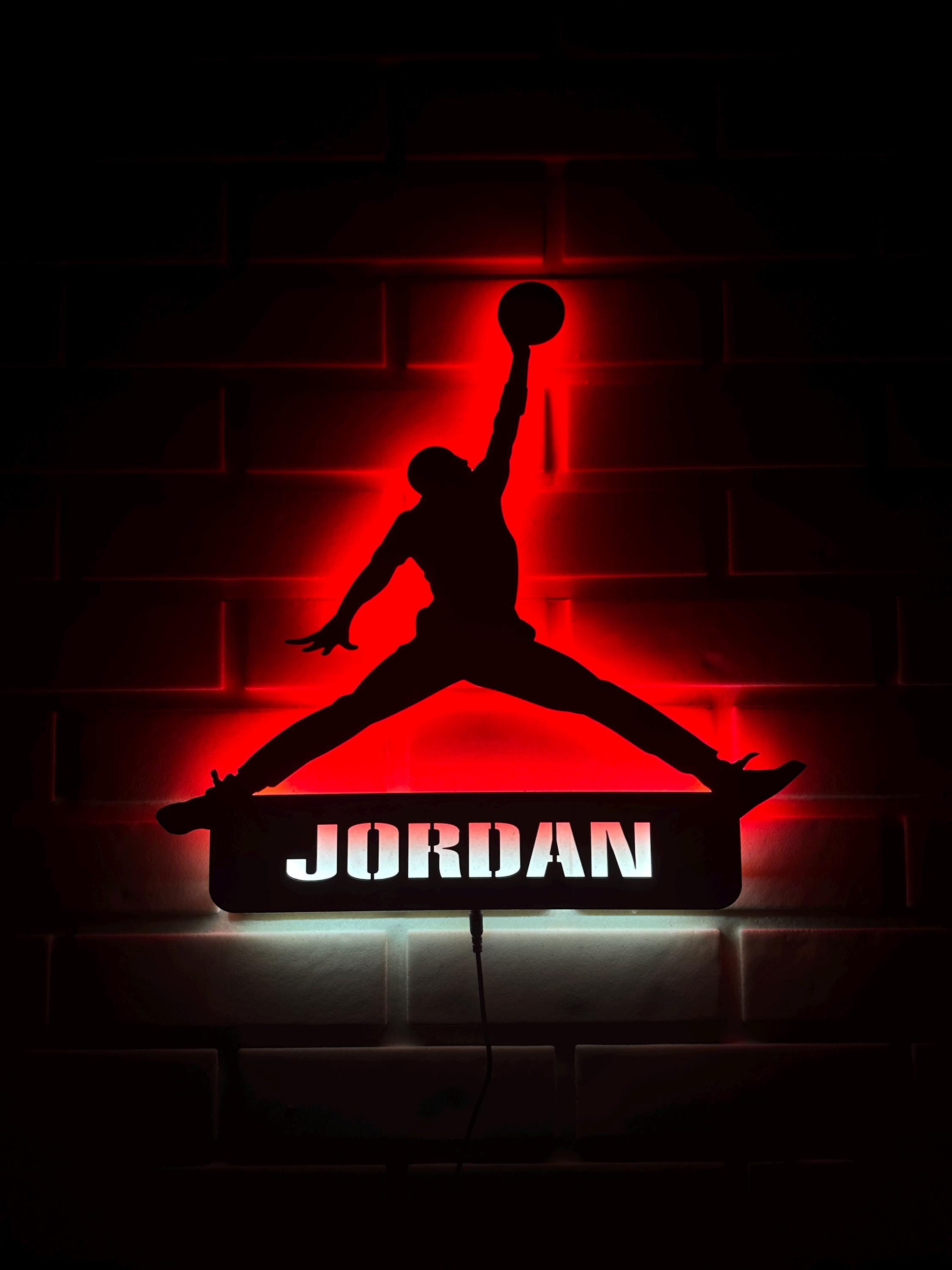 Michael Jordan 'jumpman' Led Sign, Jordan Wall Art, Michael Jordan Wall ...