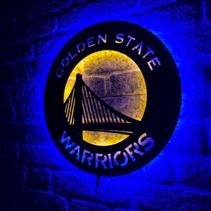 Golden State Warrior Led Sign, Golden State Warrior Wall Art, Golden ...