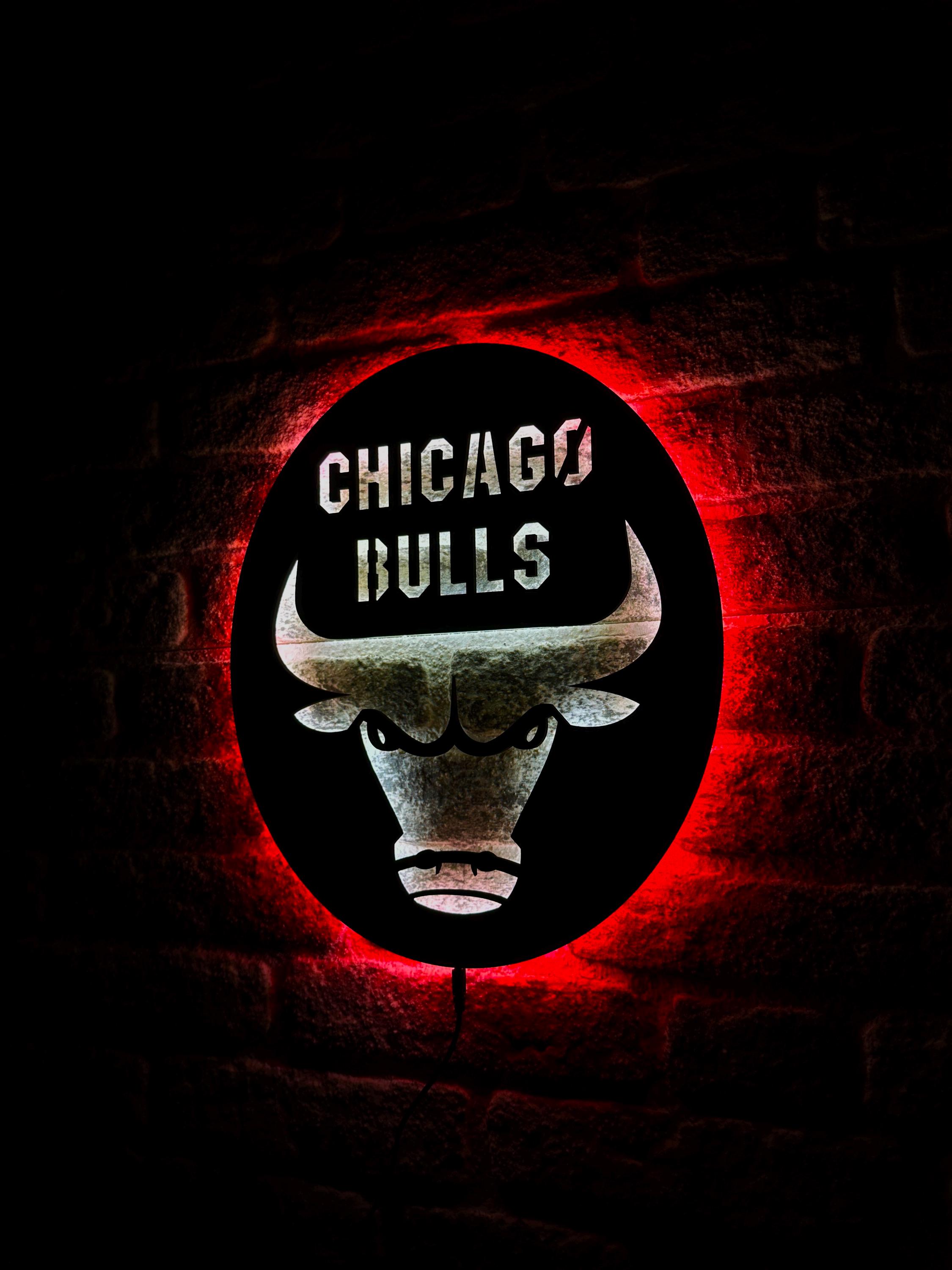Chicago Bulls Led Sign, Wall Art, Chicago Bulls Wall Sign, Chicago ...