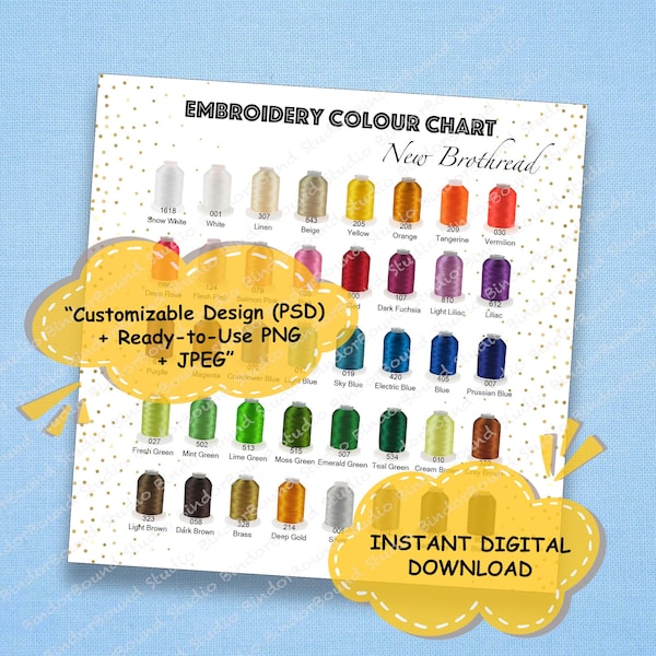 New Brothread Color Chart - Etsy