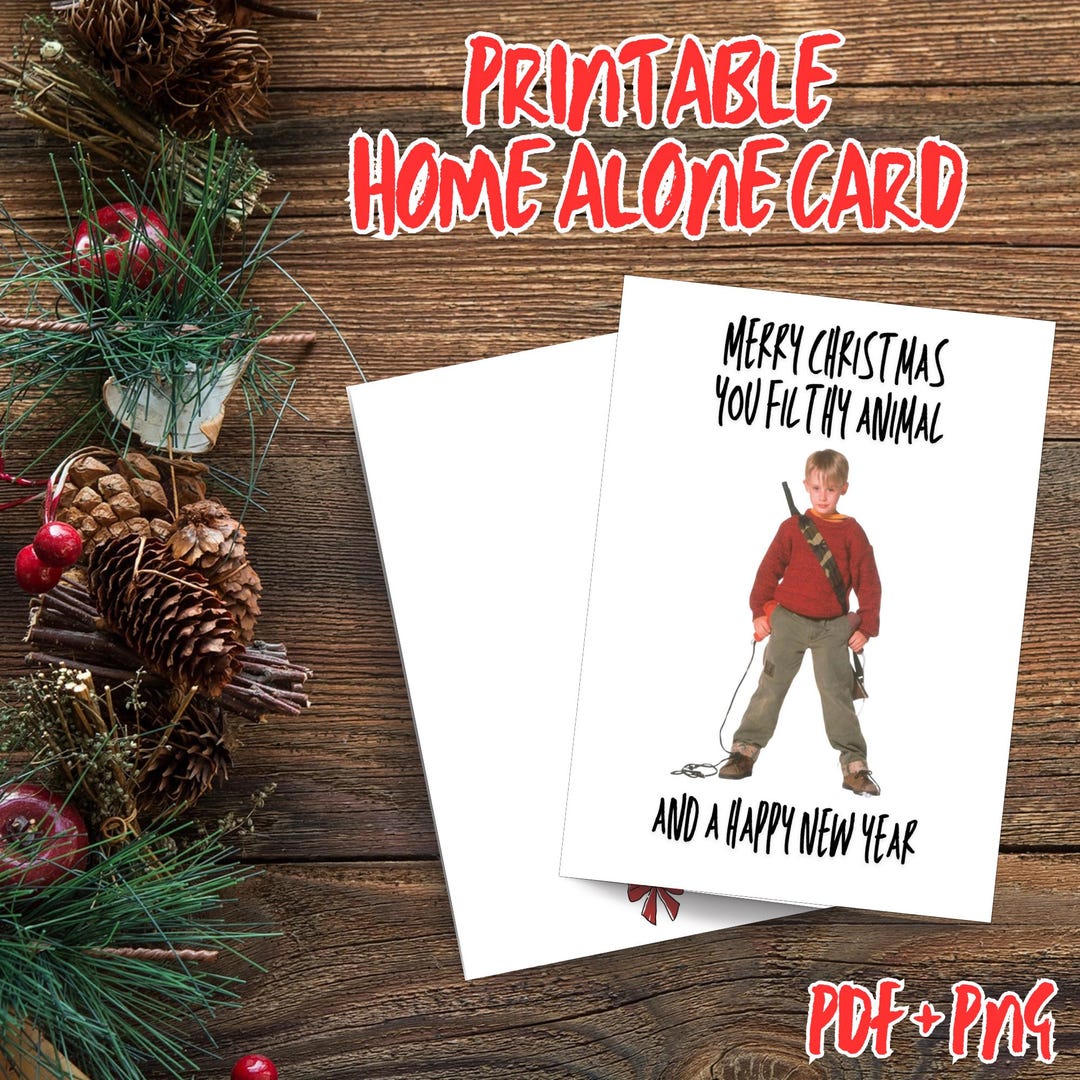 Printable Home Alone Funny Christmas Card - Instant Download - Etsy