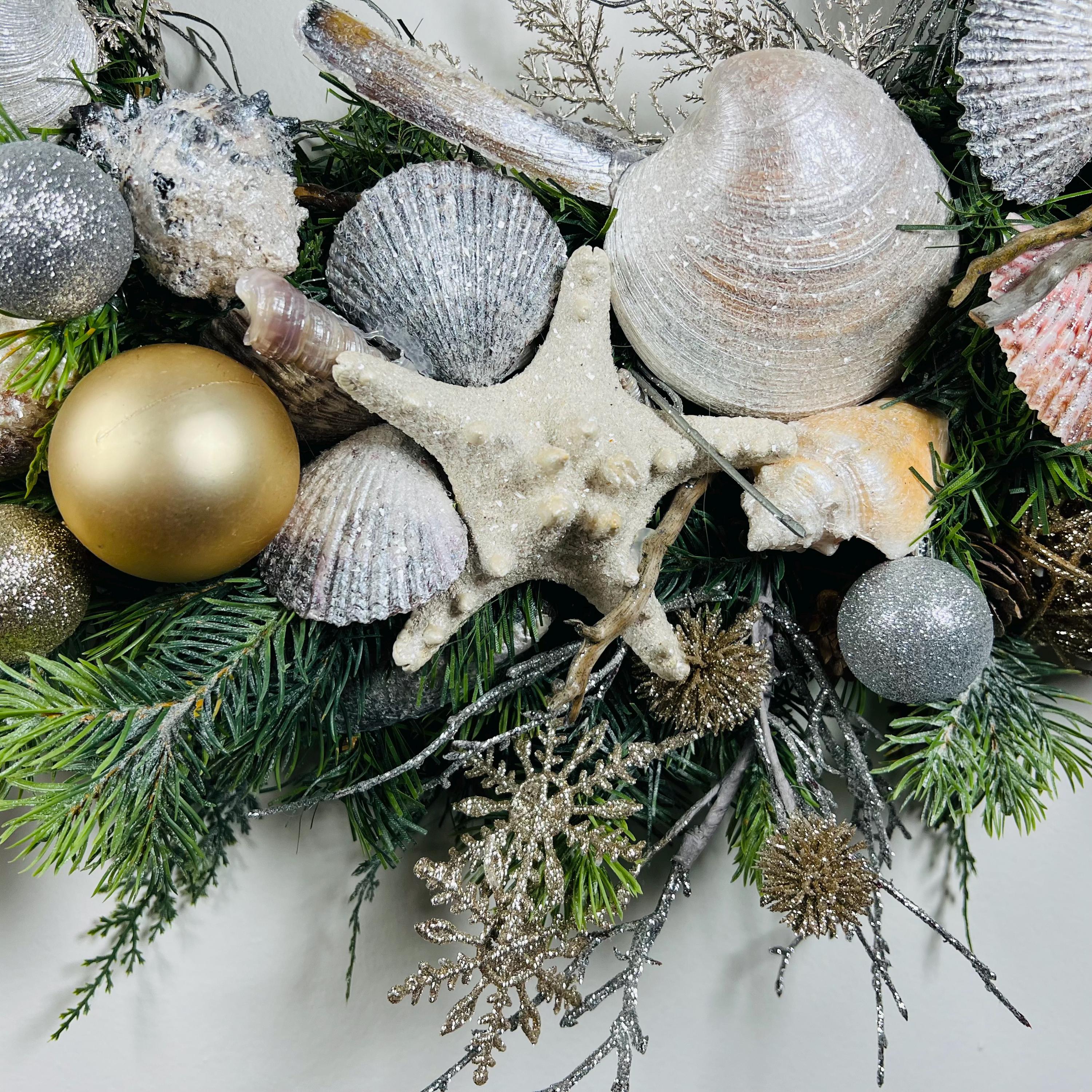 Christmas Seashell Wreath. Handpicked and Decorated All Natural ...