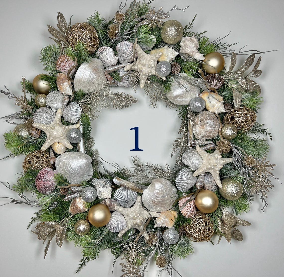 Christmas Seashell Wreath. Handpicked and Decorated All Natural ...