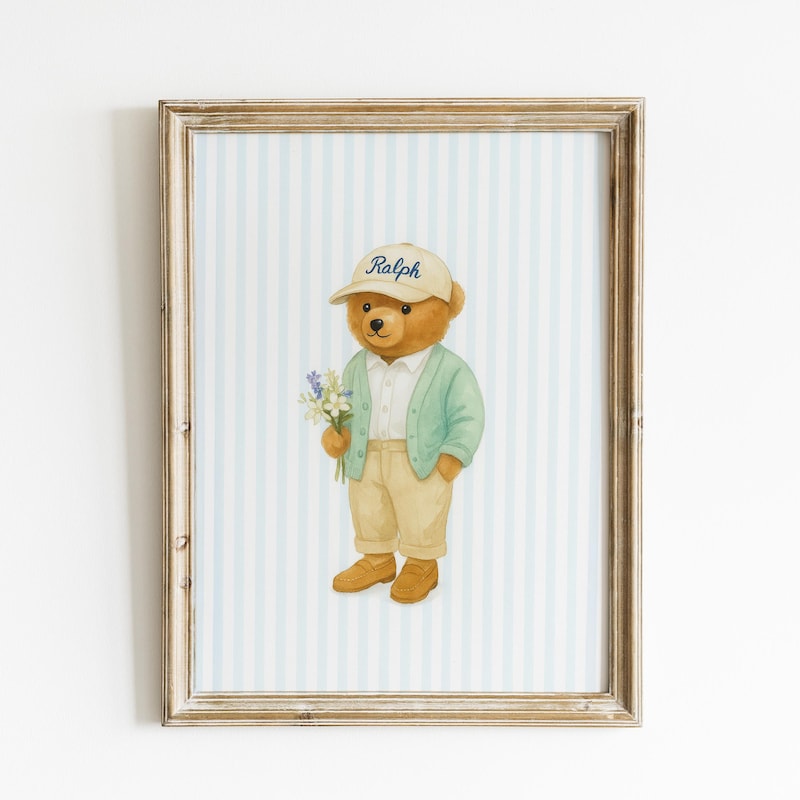 Polo Bear Poster Blue - Etsy
