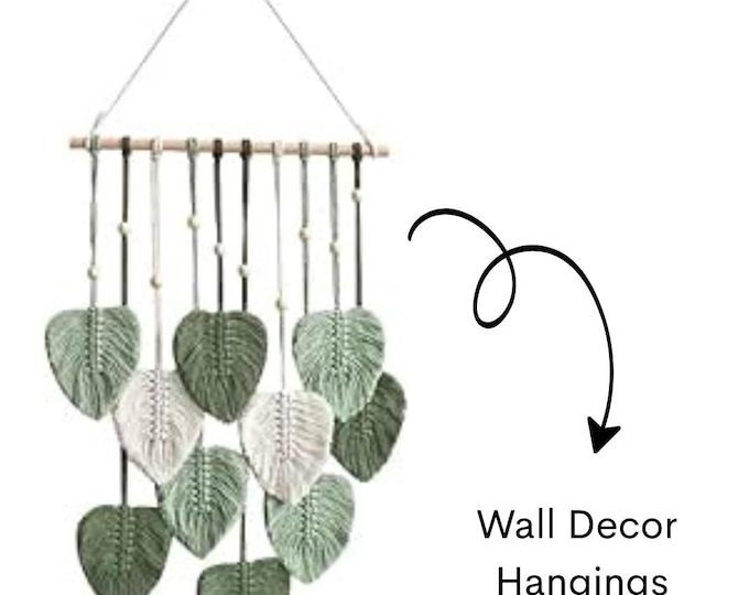 Monstera Leaves Handmade Wall Decor, Green Leaf Macrame Wall Hanging ...