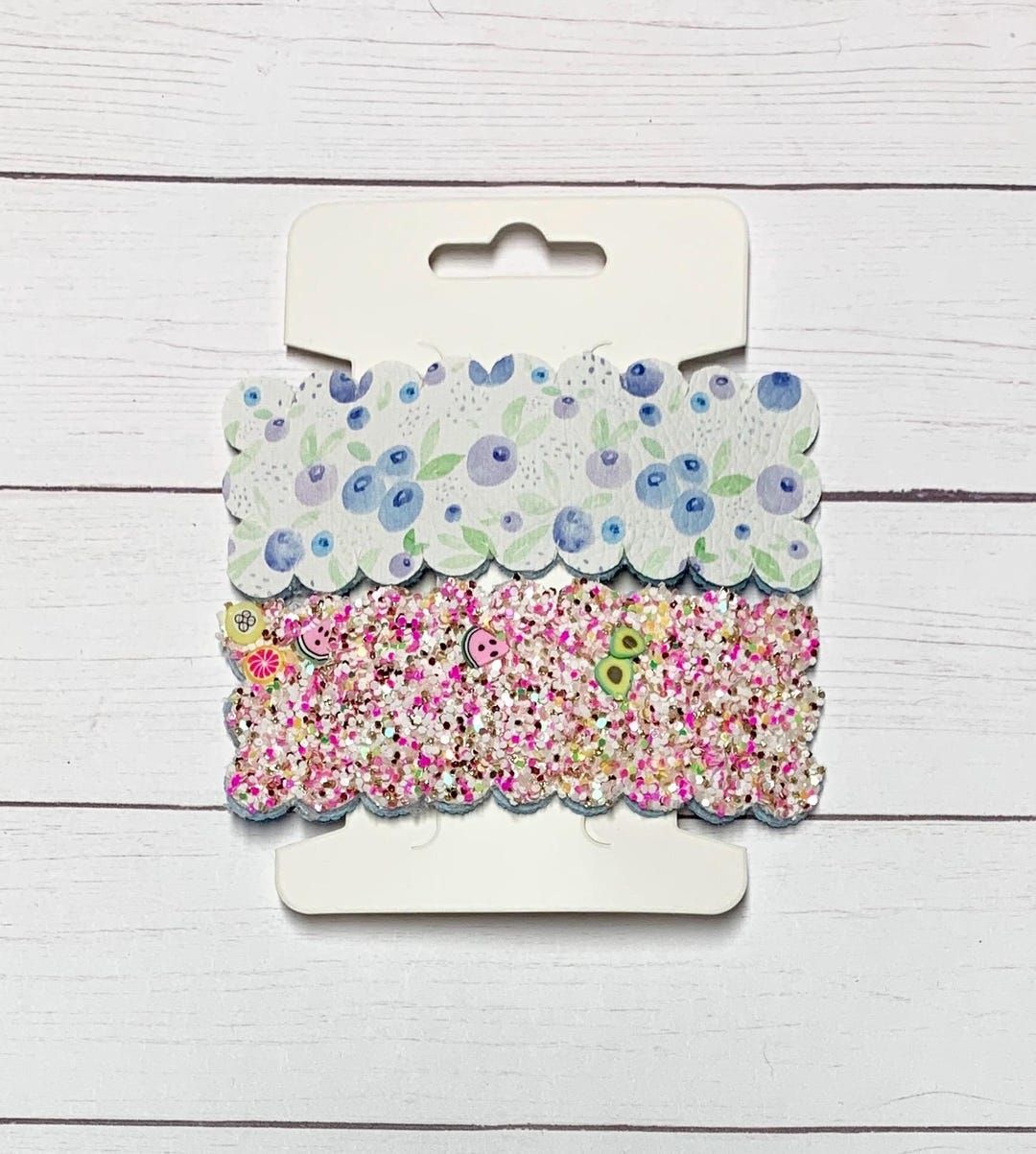 Blueberry Blueberries Fruit Glitter Set of Two 3” Snap Clip Set - Etsy