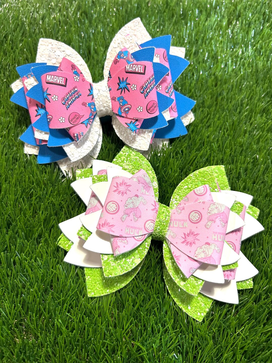 Captain America Hilk Marvel Super Hero’s Hair Bow Clip - Etsy