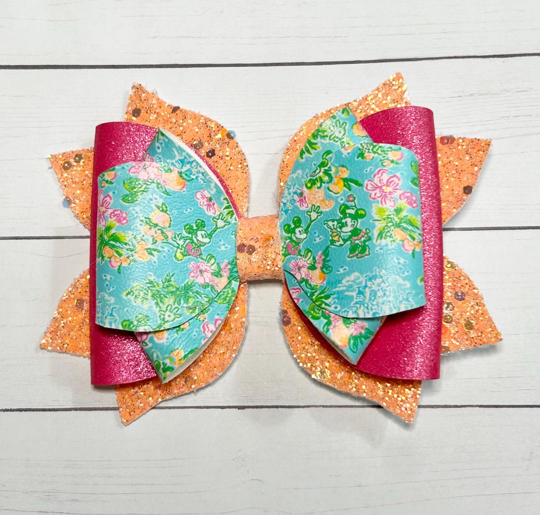 Lilly P Inspired Mickey Mouse Minnie Mouse Summer Tropical Pink Orange ...